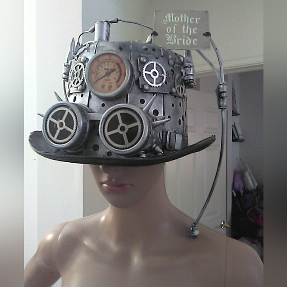 NOT SURE | Accessories | Steampunk Hat Mother Of The Bride Metallic ...